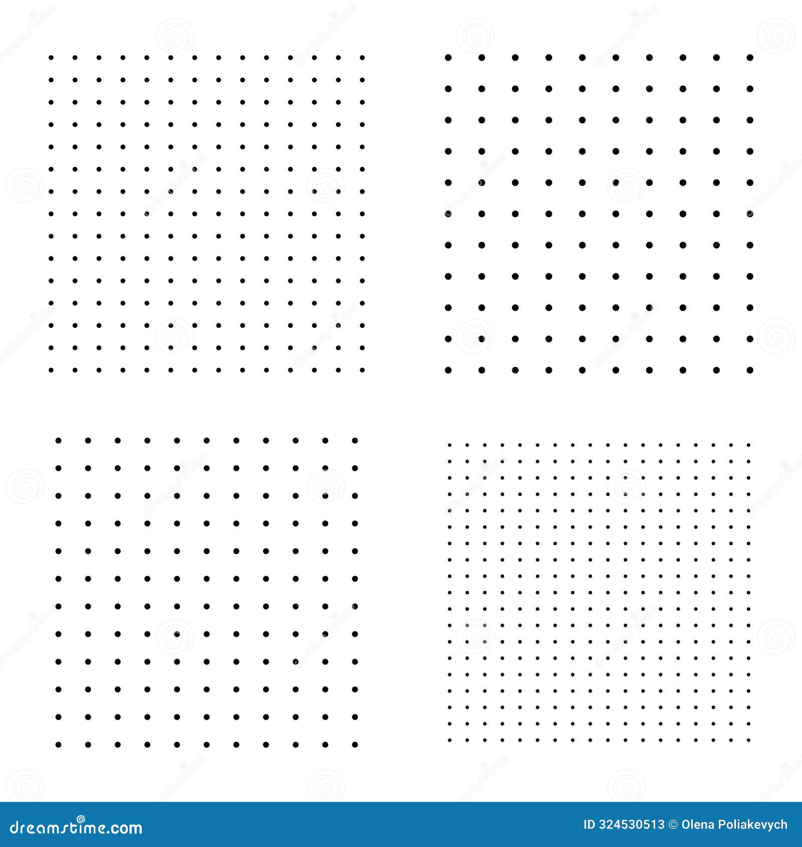 Dot Pattern Collection. Various Black Dots. Geometric Vector ...