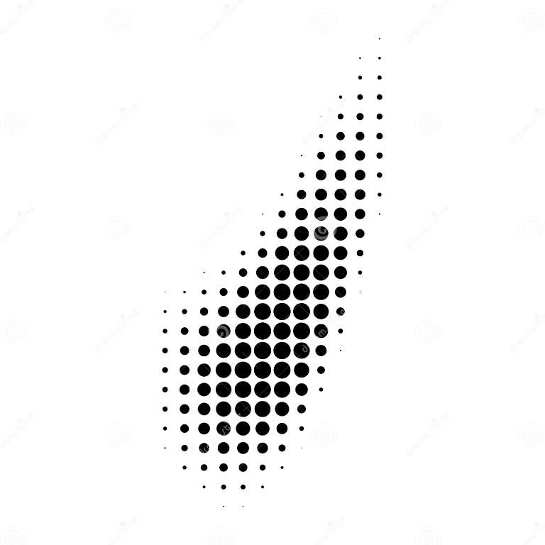 Dot Pattern. Halftone Dots Curved Gradient Pattern. Curve Dotted Spot ...