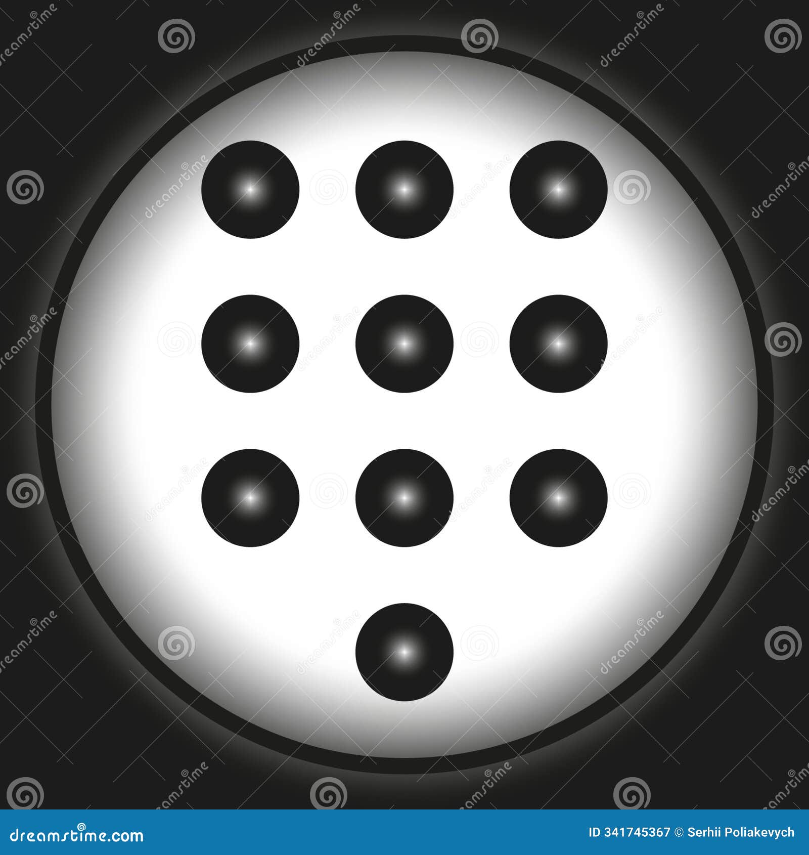 Dot Pattern Icon. Simple Circular Design. Black Dots in Grid. Vector ...