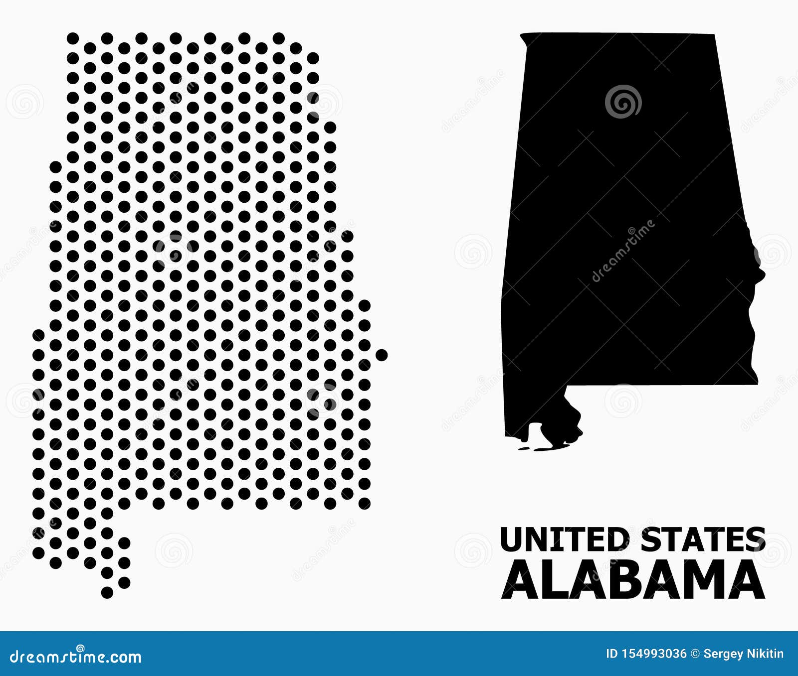 Dot Pattern Map of Alabama State Stock Vector - Illustration of array ...
