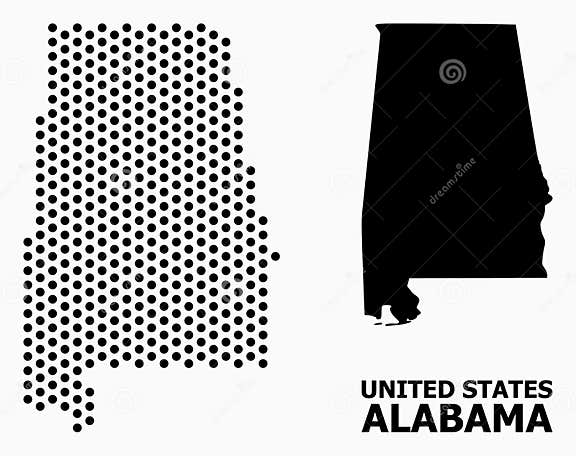 Dot Pattern Map of Alabama State Stock Vector - Illustration of array ...