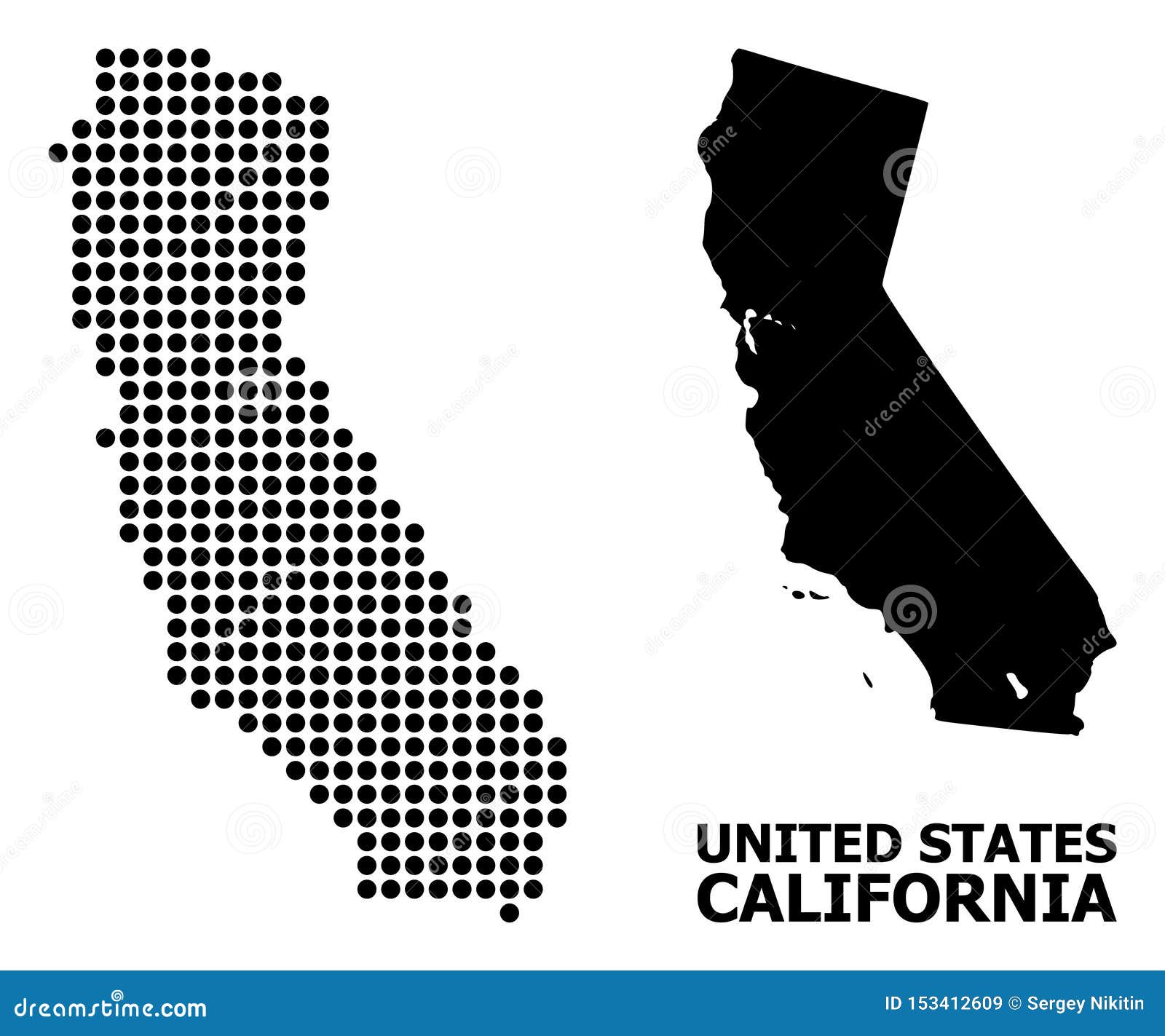 Dot Pattern Map of California Stock Illustration - Illustration of ...