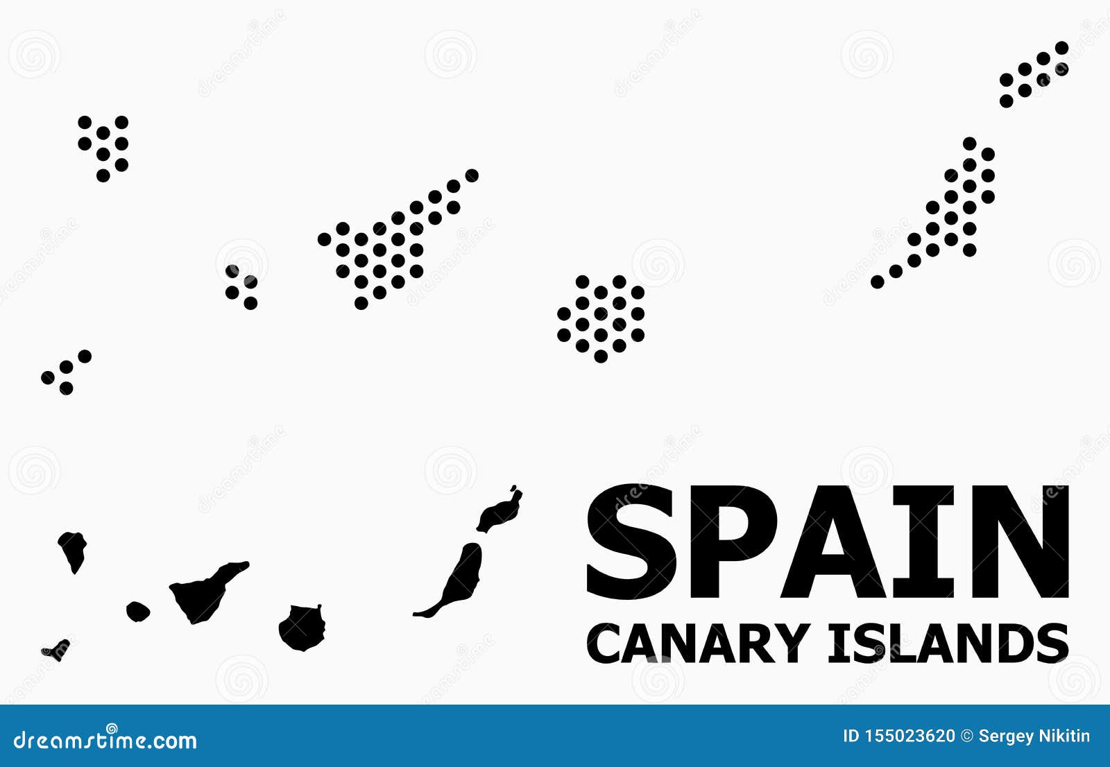 Dot Pattern Map of Canary Islands Stock Vector - Illustration of ...