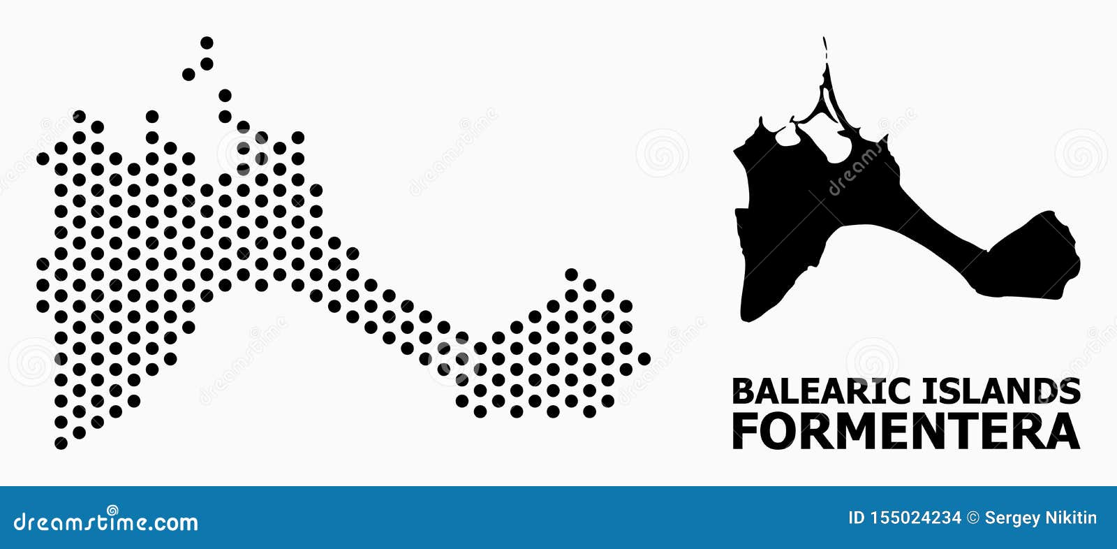 Dot Pattern Map of Formentera Island Stock Vector - Illustration of ...