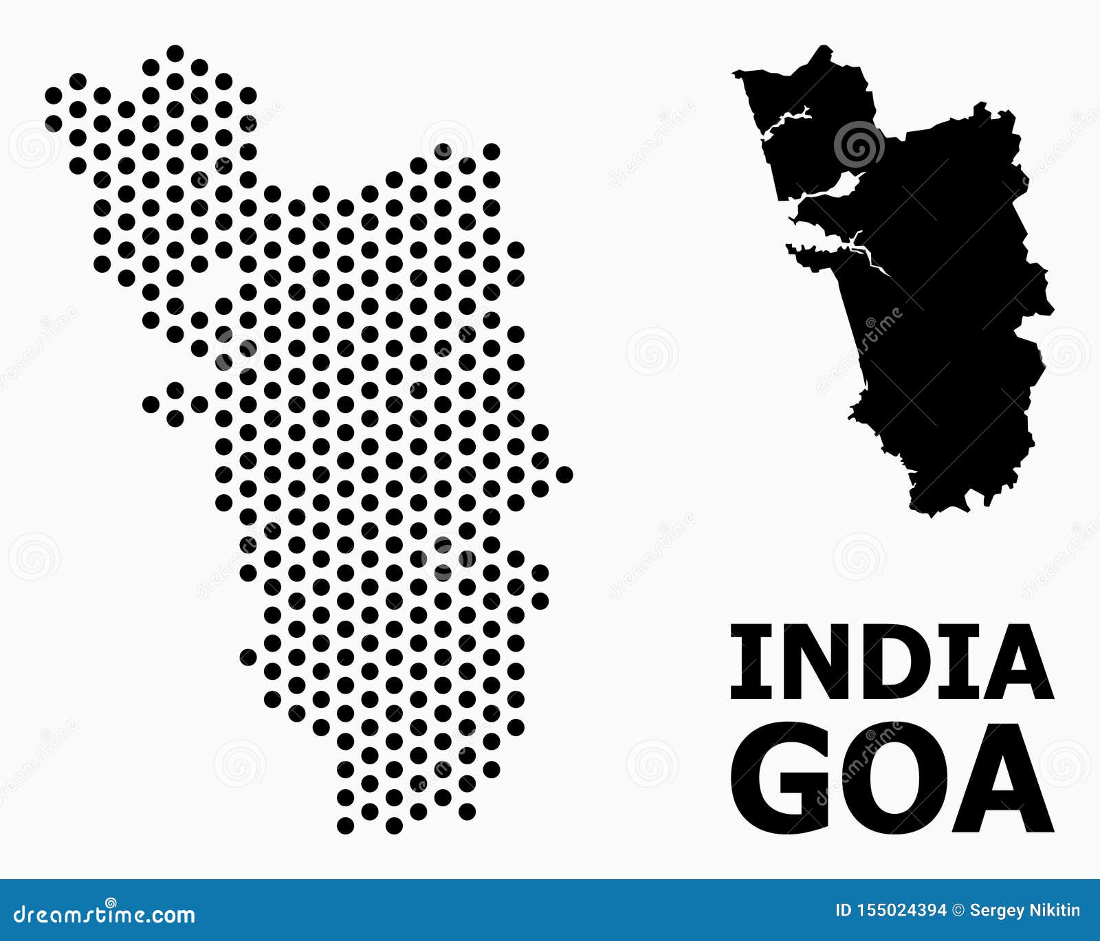 Dot Pattern Map of Goa State Stock Vector - Illustration of ...