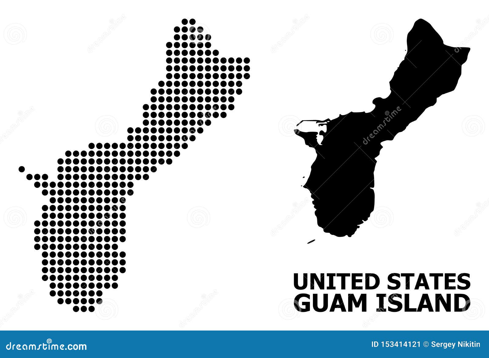 Dot Pattern Map of Guam Island Stock Illustration - Illustration of ...
