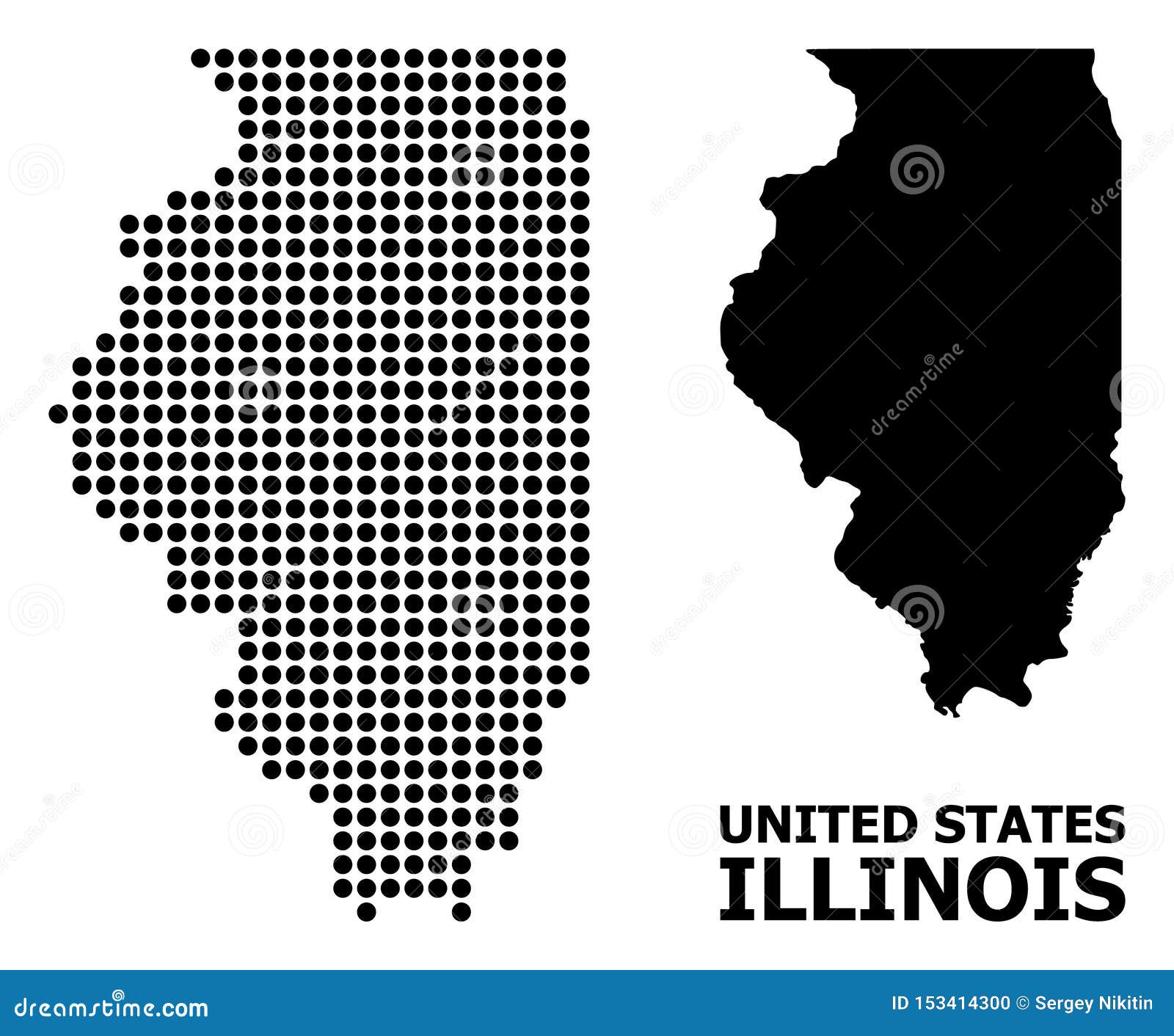 Dot Pattern Map of Illinois State Stock Illustration - Illustration of geographical, state ...