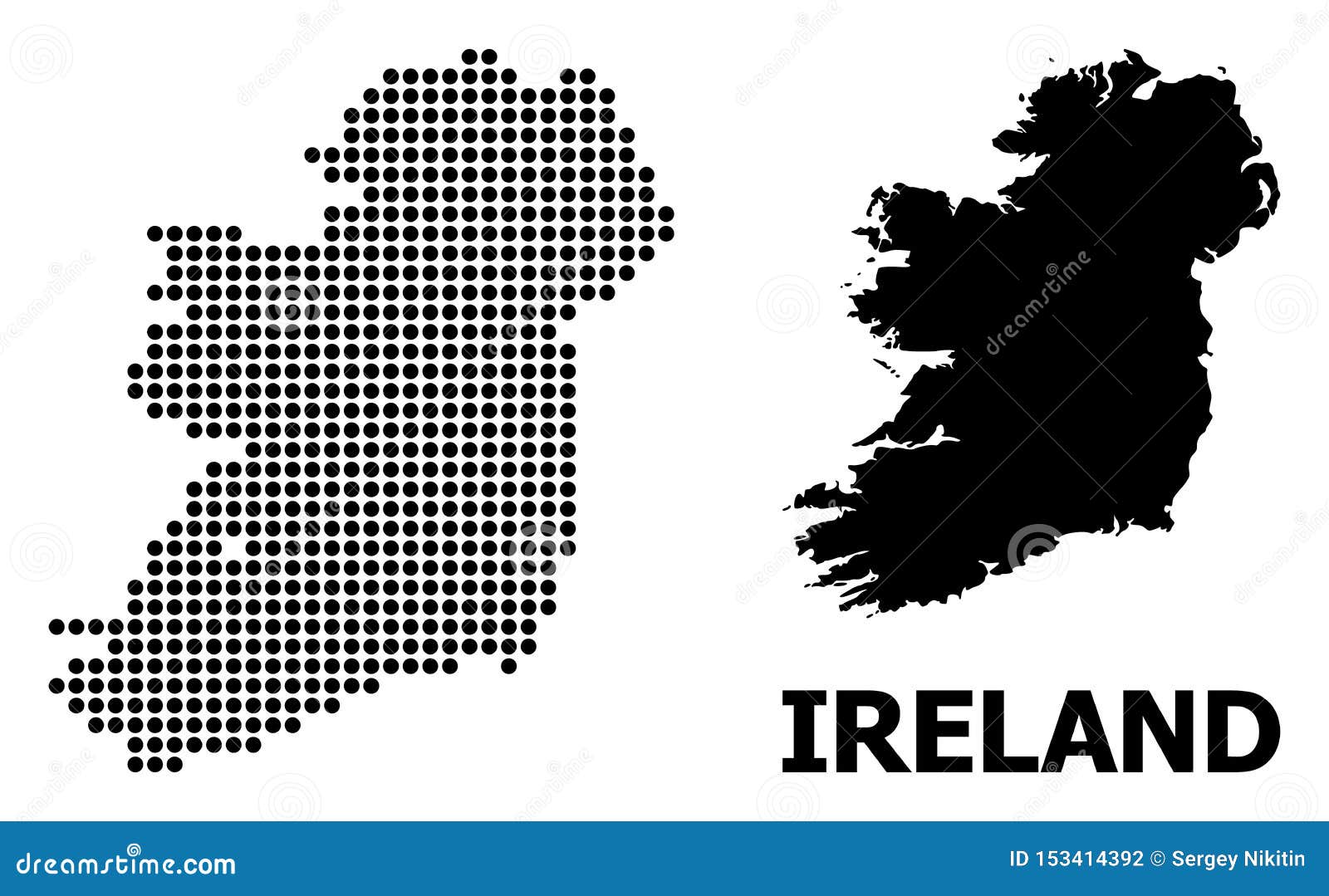 Dot Pattern Map of Ireland Island Stock Illustration - Illustration of ...