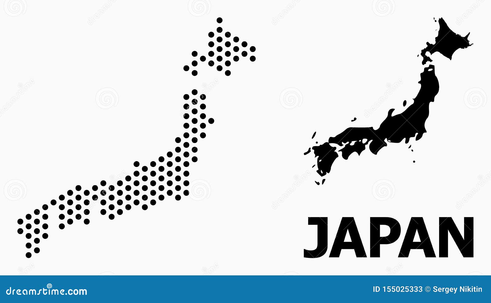 Dot Pattern Map of Japan stock vector. Illustration of japanese - 155025333