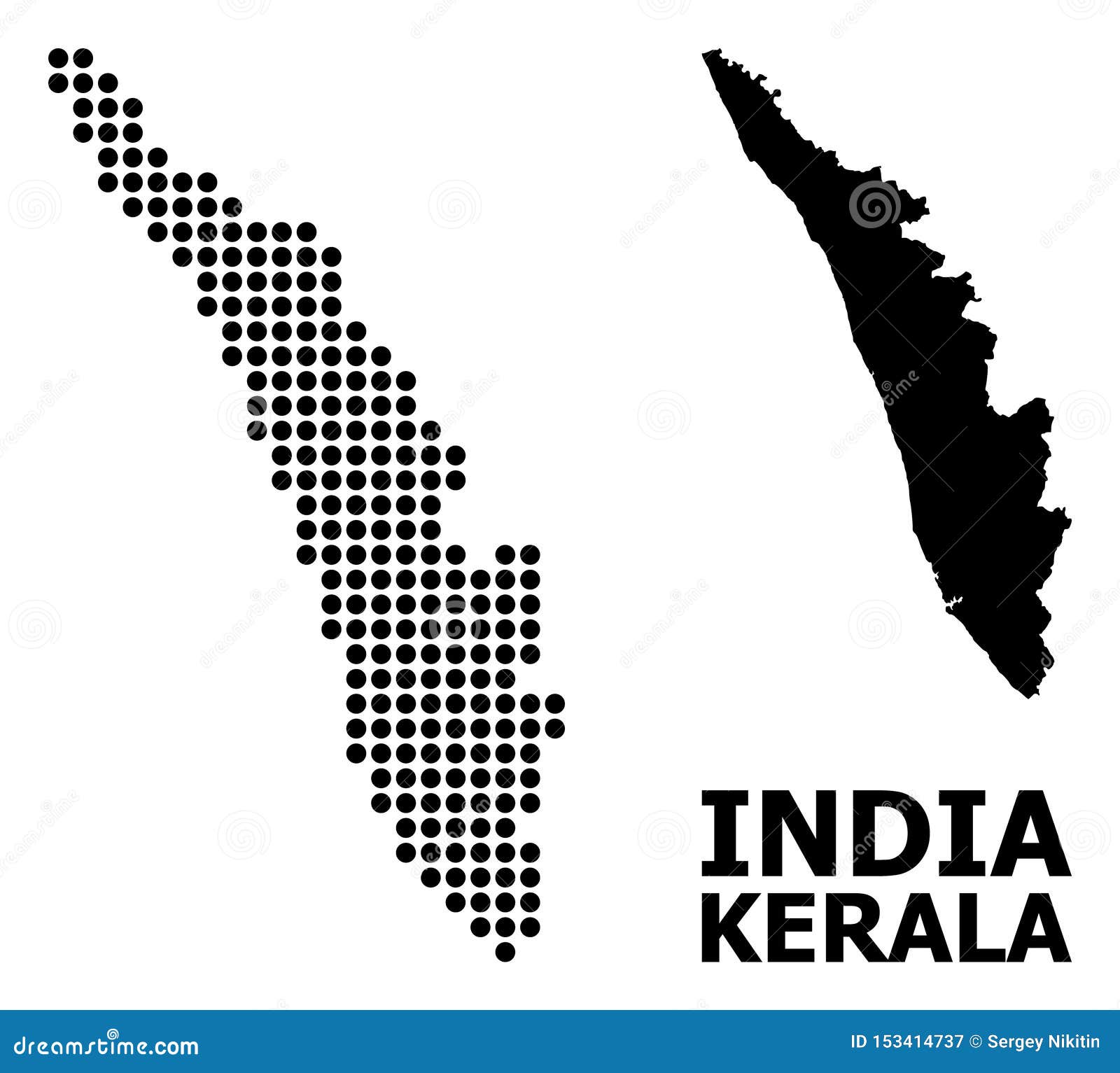 Dot Pattern Map of Kerala State Stock Illustration - Illustration of ...