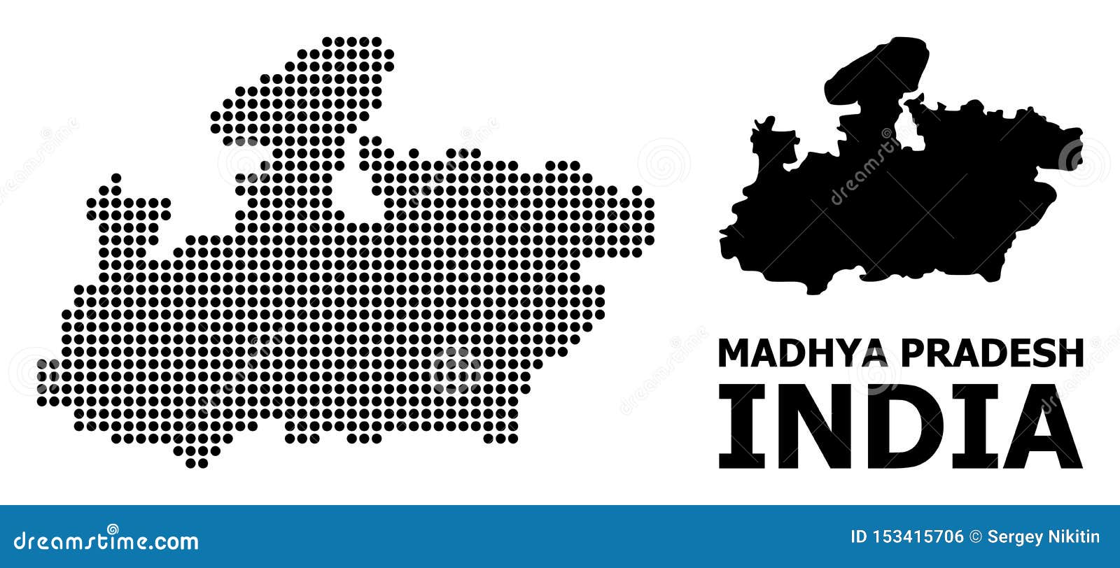 Dot Pattern Map of Madhya Pradesh State Stock Illustration ...