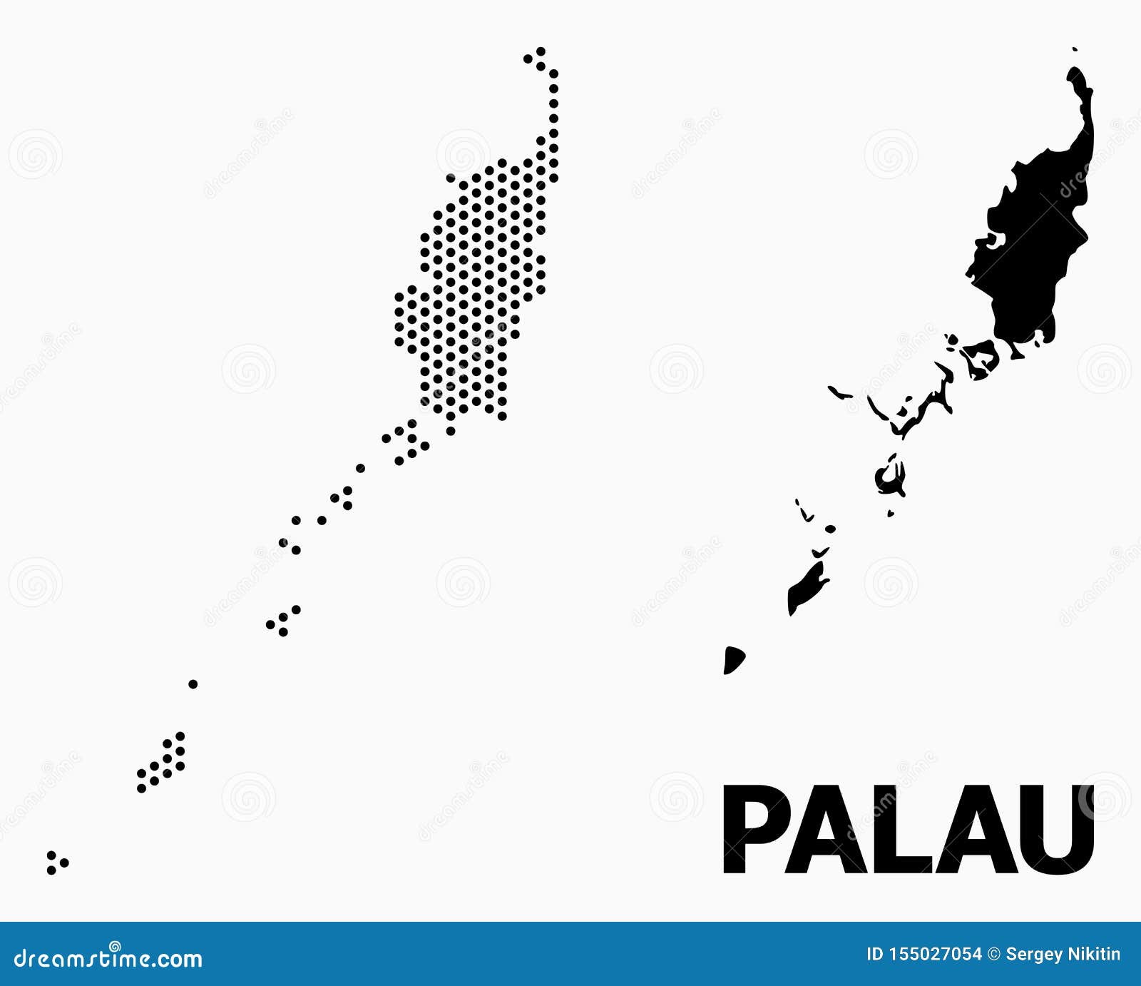 Palau Islands, Republic Of Palau, Colorful Vector Drawing ...