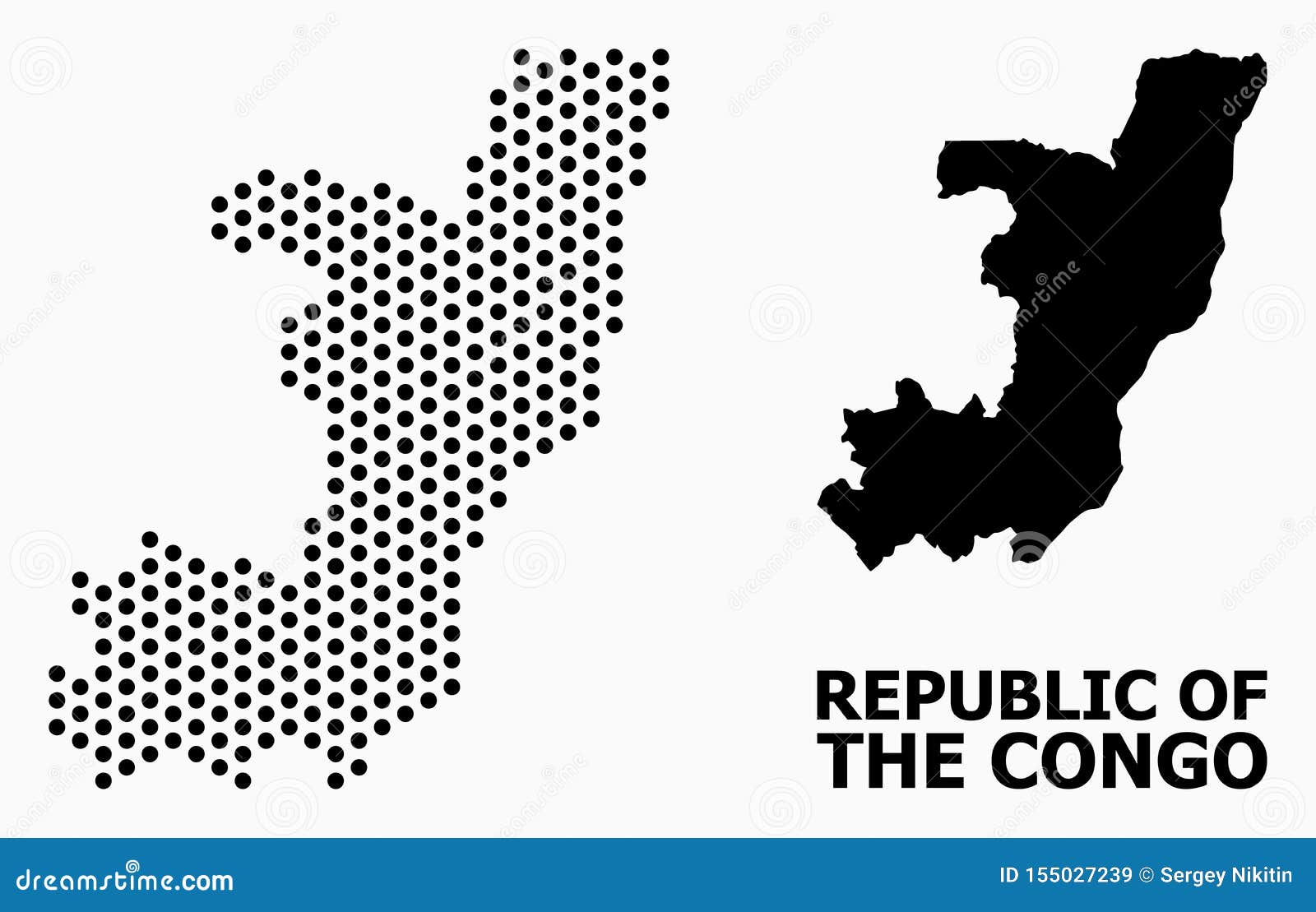 Dot Pattern Map of Republic of the Congo Stock Vector - Illustration of ...