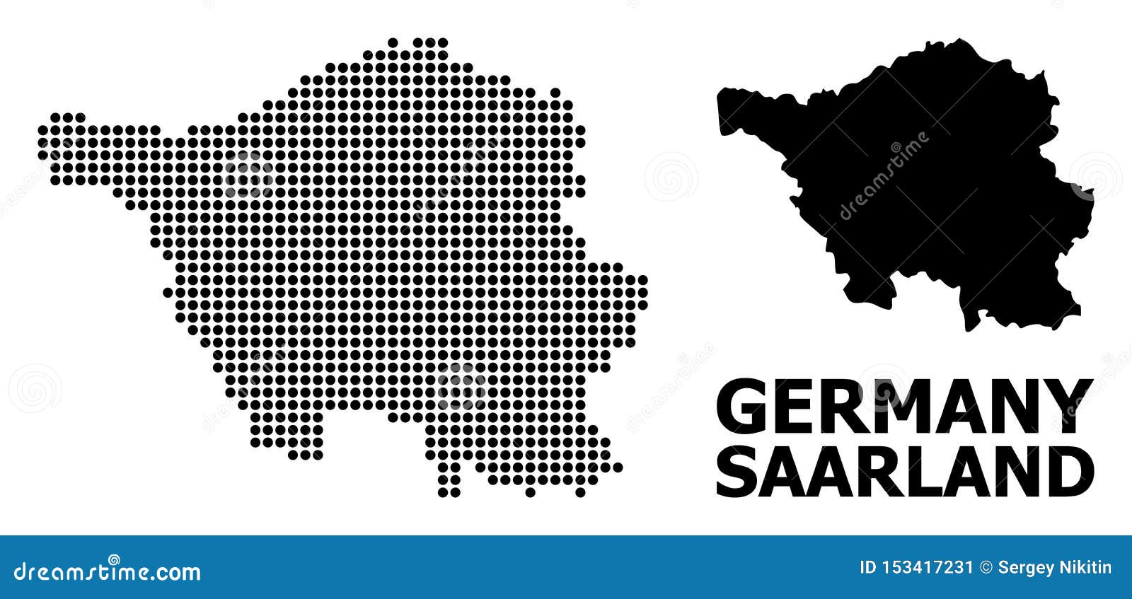 Dot Pattern Map of Saarland State Stock Illustration - Illustration of ...