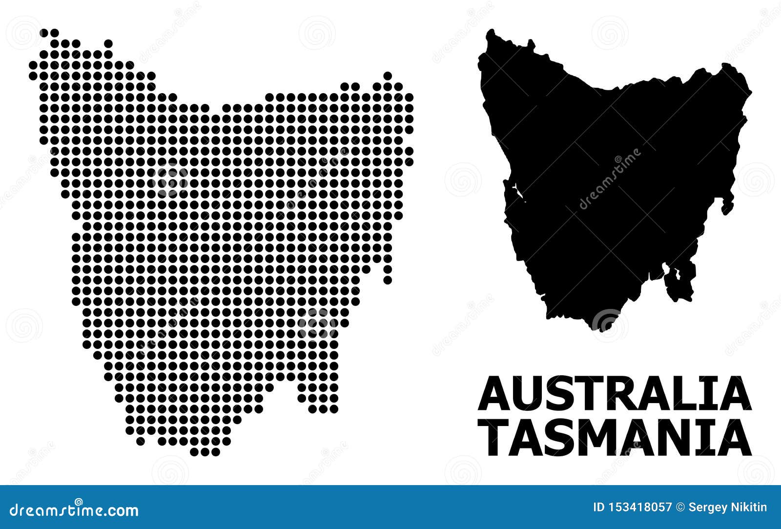 Dot Pattern Map of Tasmania Island Stock Illustration - Illustration of ...