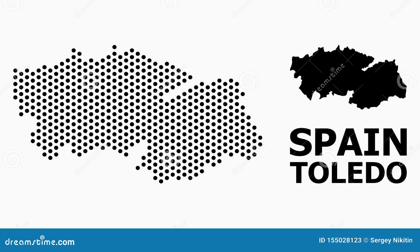 Dot Pattern Map of Toledo Province Stock Vector - Illustration of ...