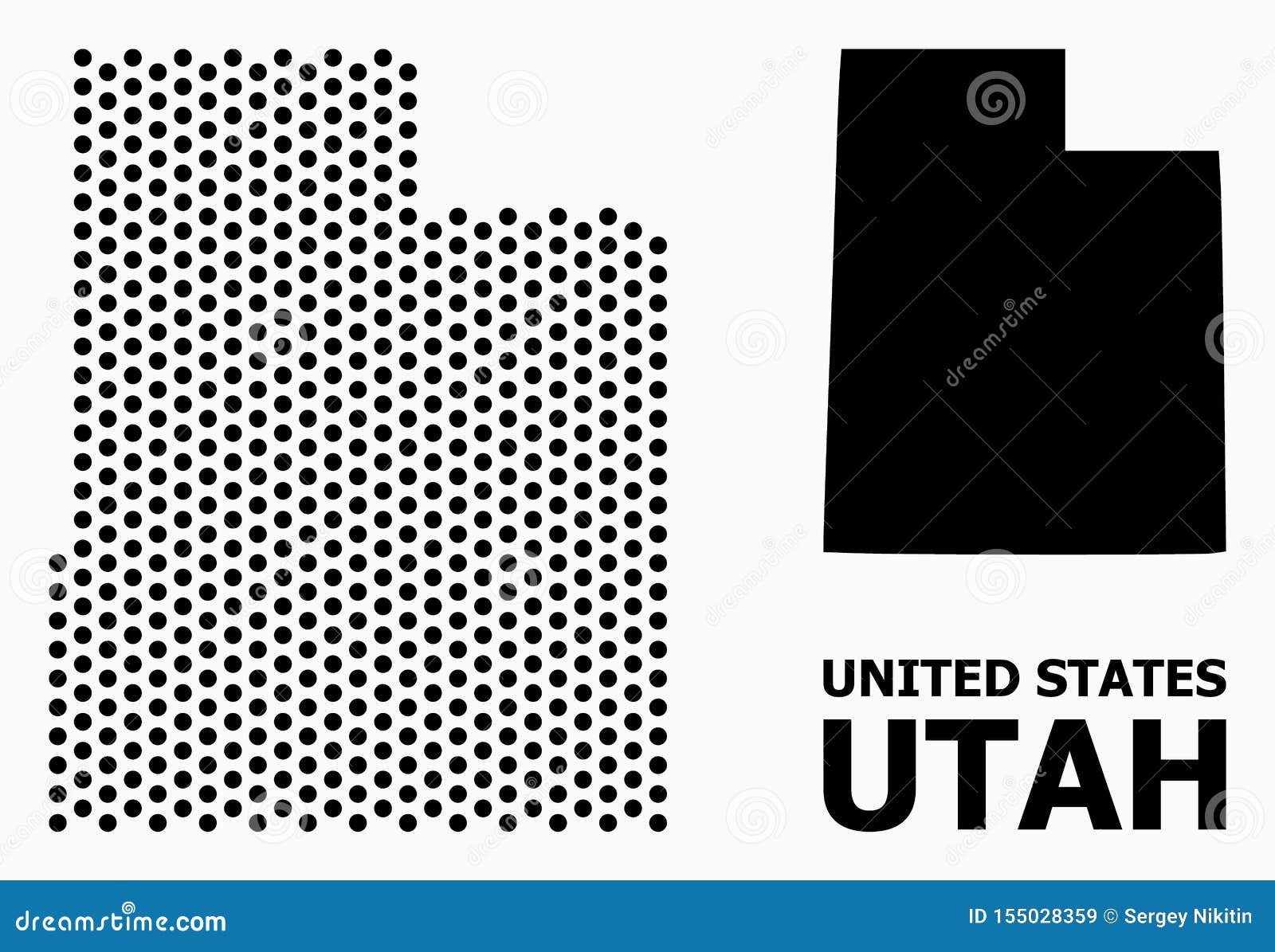 Dot Pattern Map of Utah State Stock Vector - Illustration of ...