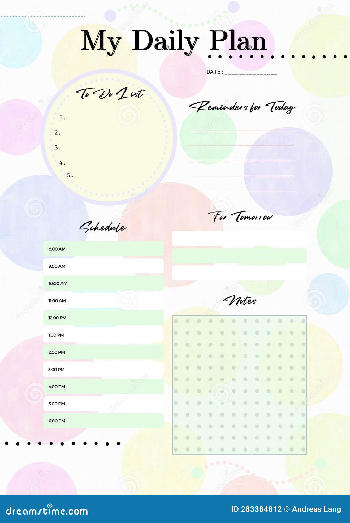 Dot Planner Digital Planning Insert Sheet Printable Page Template Stock ...