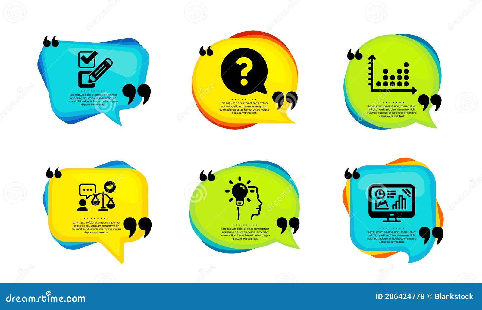 Dot Plot, Checkbox and Lawyer Icons Set. Idea, Question Mark and ...