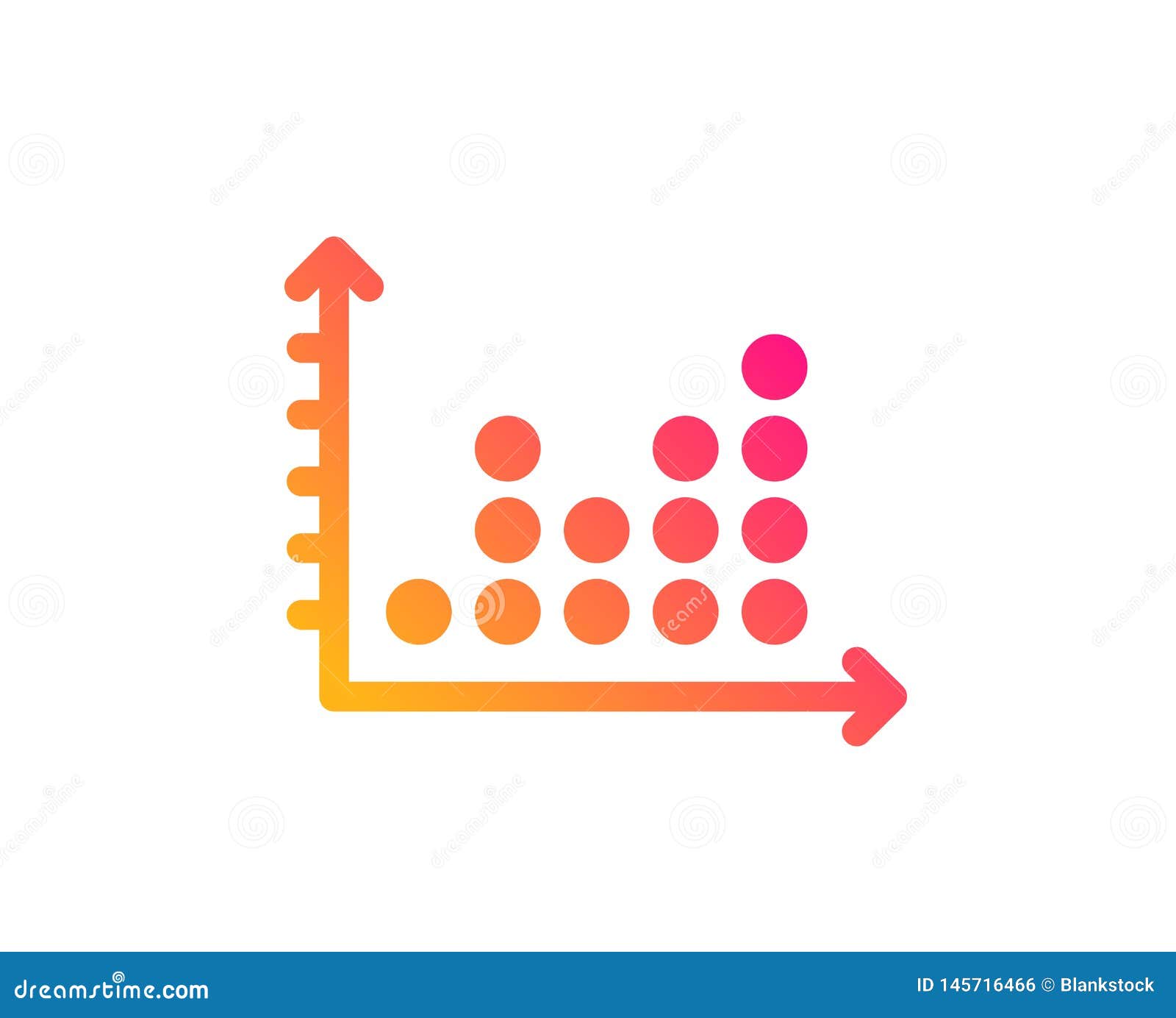 Dot Plot Graph Line Icon. Presentation Chart Sign. Neon Light Speech ...