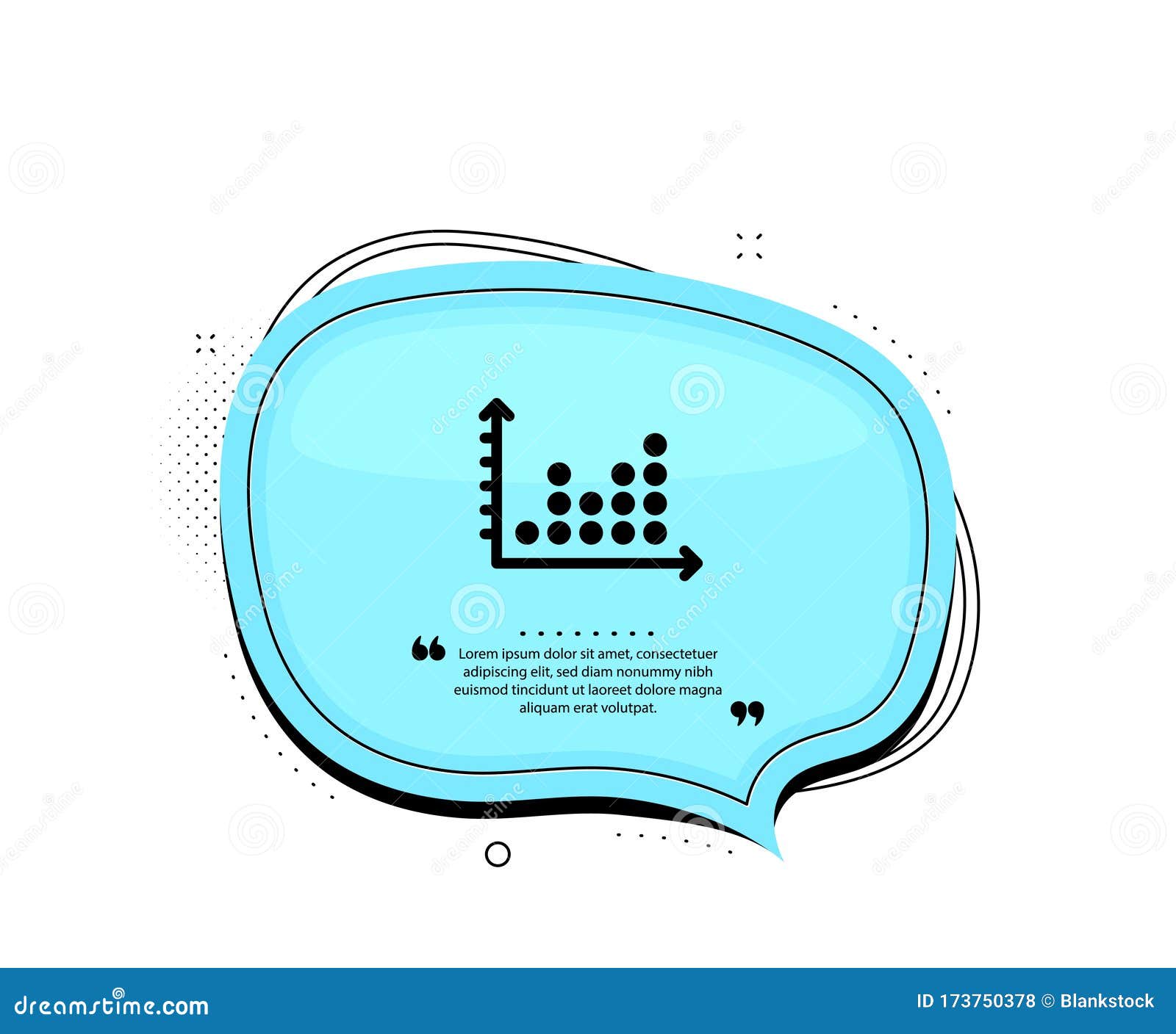 Dot Plot Graph Line Icon. Presentation Chart Sign. Vector ...