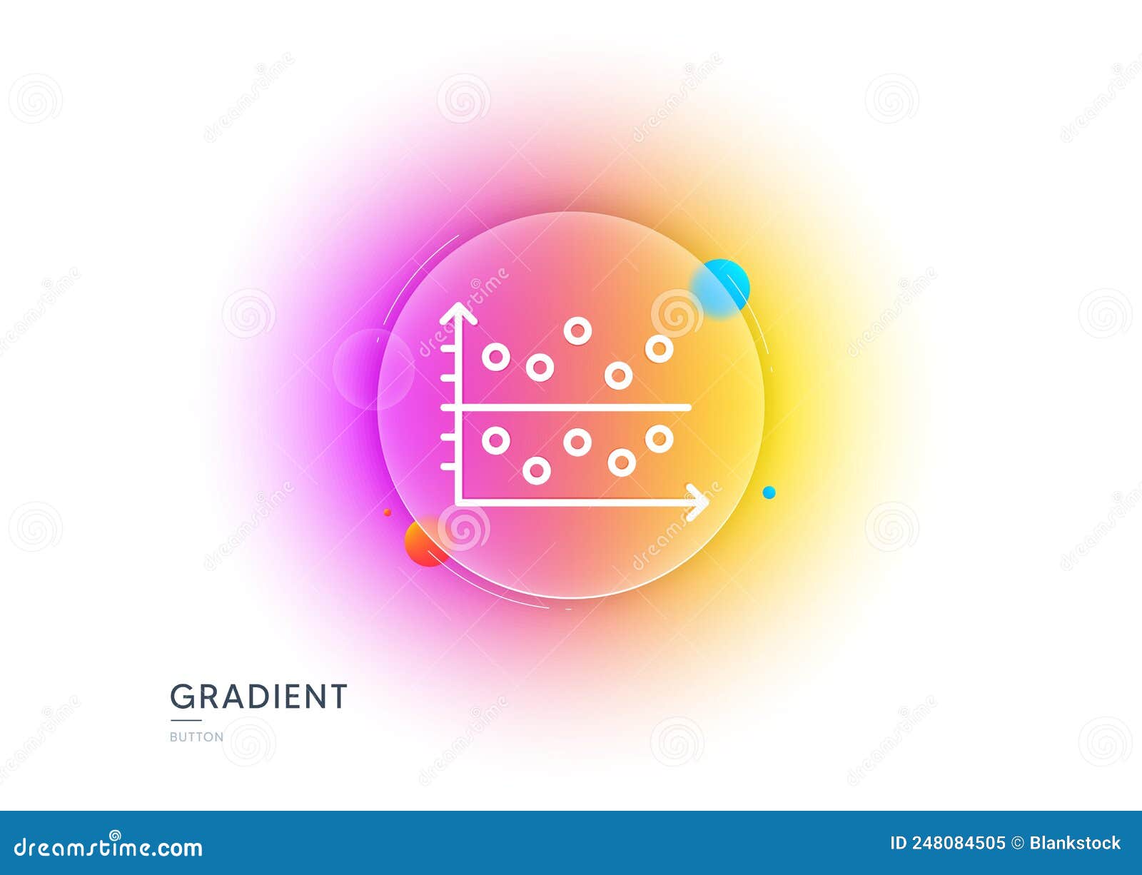 Dot Plot Graph Line Icon. Presentation Chart Sign. Gradient Blur Button ...