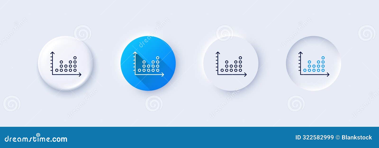 Dot Plot Graph Line Icon. Presentation Chart Sign. Line Icons. Vector ...