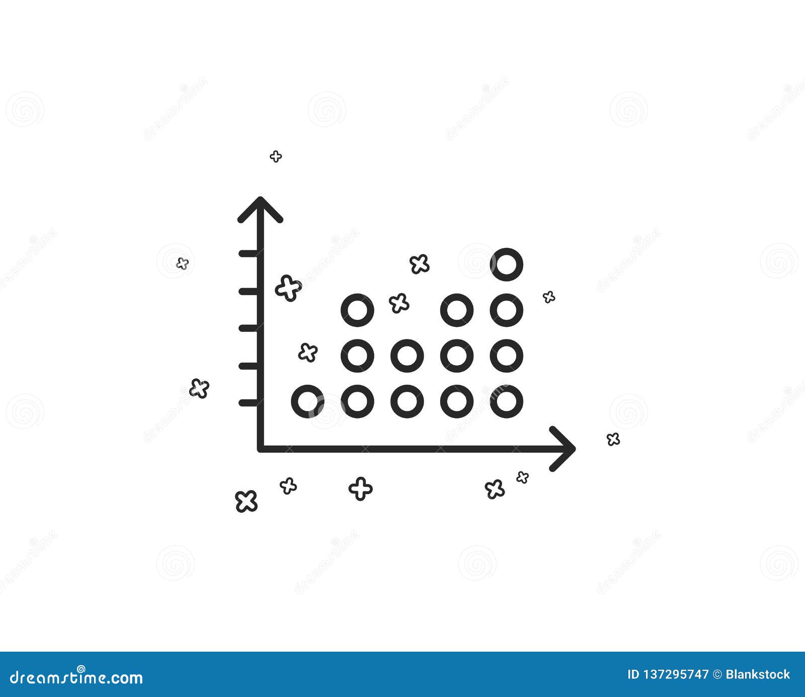 Dot Plot Graph Line Icon. Presentation Chart Sign. Vector Stock Vector ...