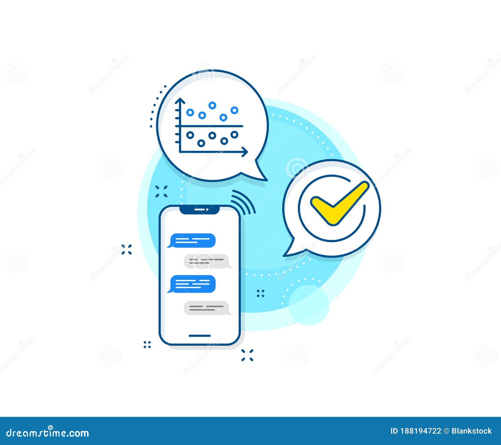Dot Plot Graph Line Icon. Presentation Chart Sign. Vector Stock Vector ...
