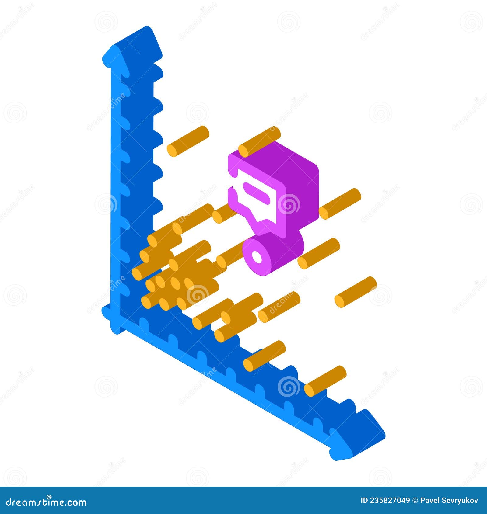 Dot Plot Visualization Isometric Icon Vector Illustration Stock Vector ...