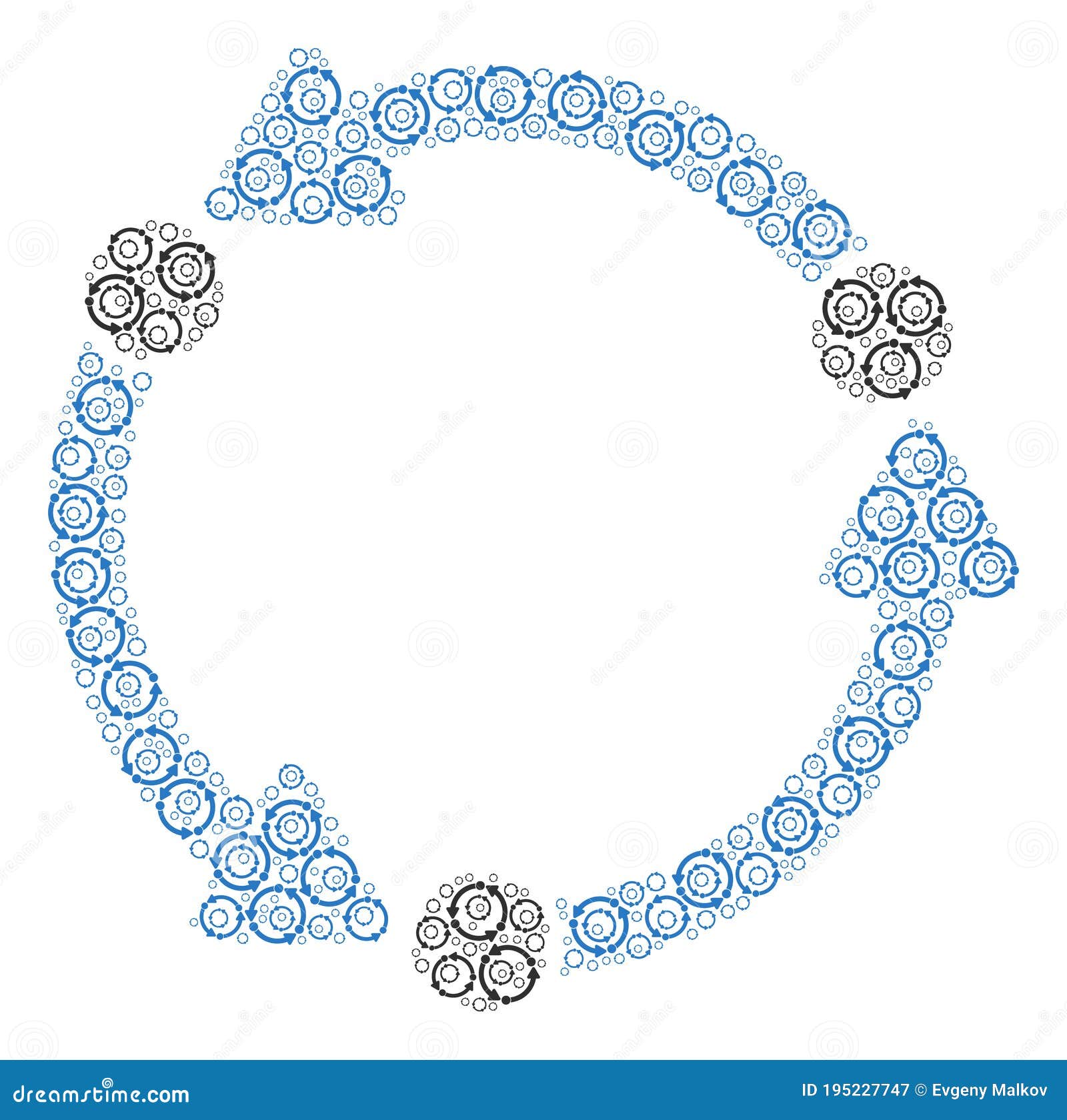 Dot Rotation Vector Collage of Self Recursive Icons Stock Vector ...