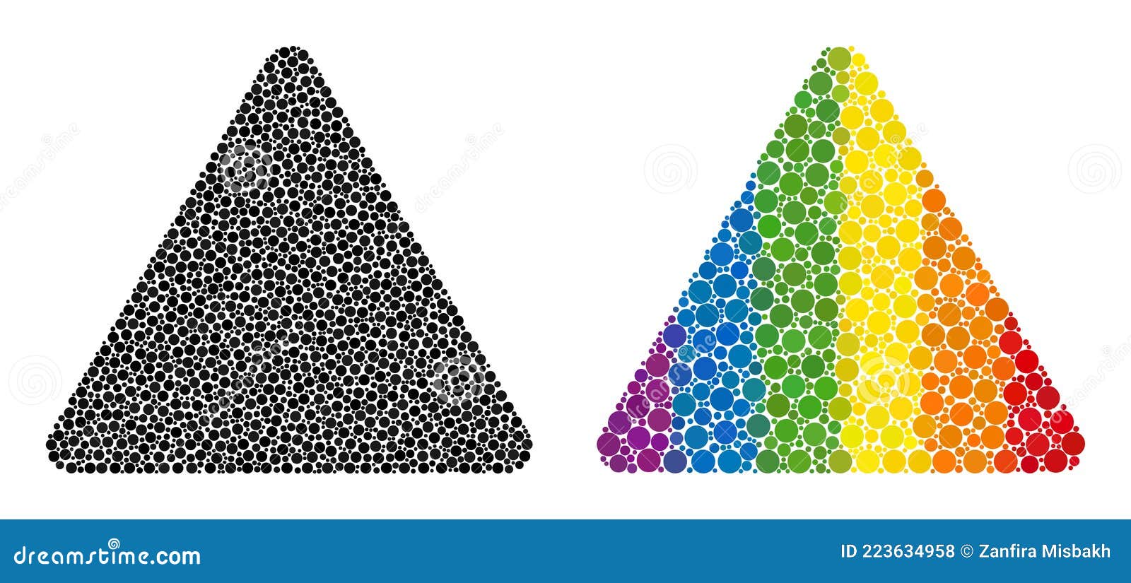 Dot Rounded Triangle Collage Icon of Spectrum Round Dots Stock Vector ...