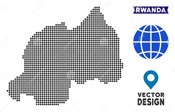 Dot Rwanda Map ilustración del vector. Ilustración de vector - 122245362
