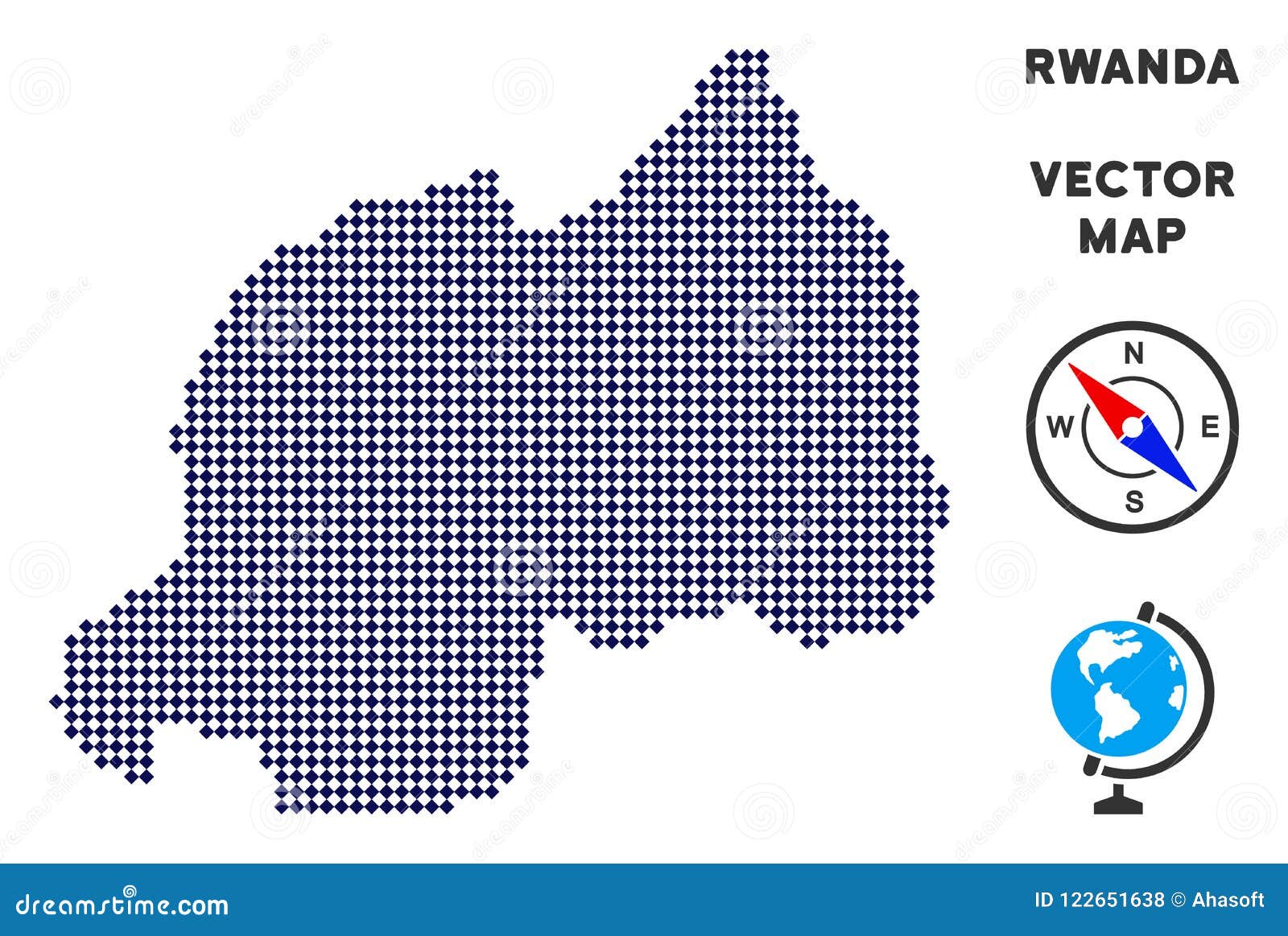 Dot Rwanda Map ilustración del vector. Ilustración de compuesto - 122651638