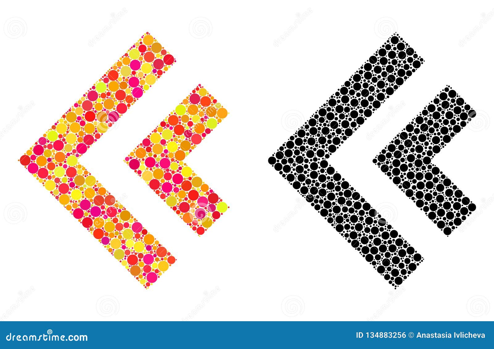 Shift Left Recursive Mosaic Of Shift Left Icons And Textured 99.999 ...