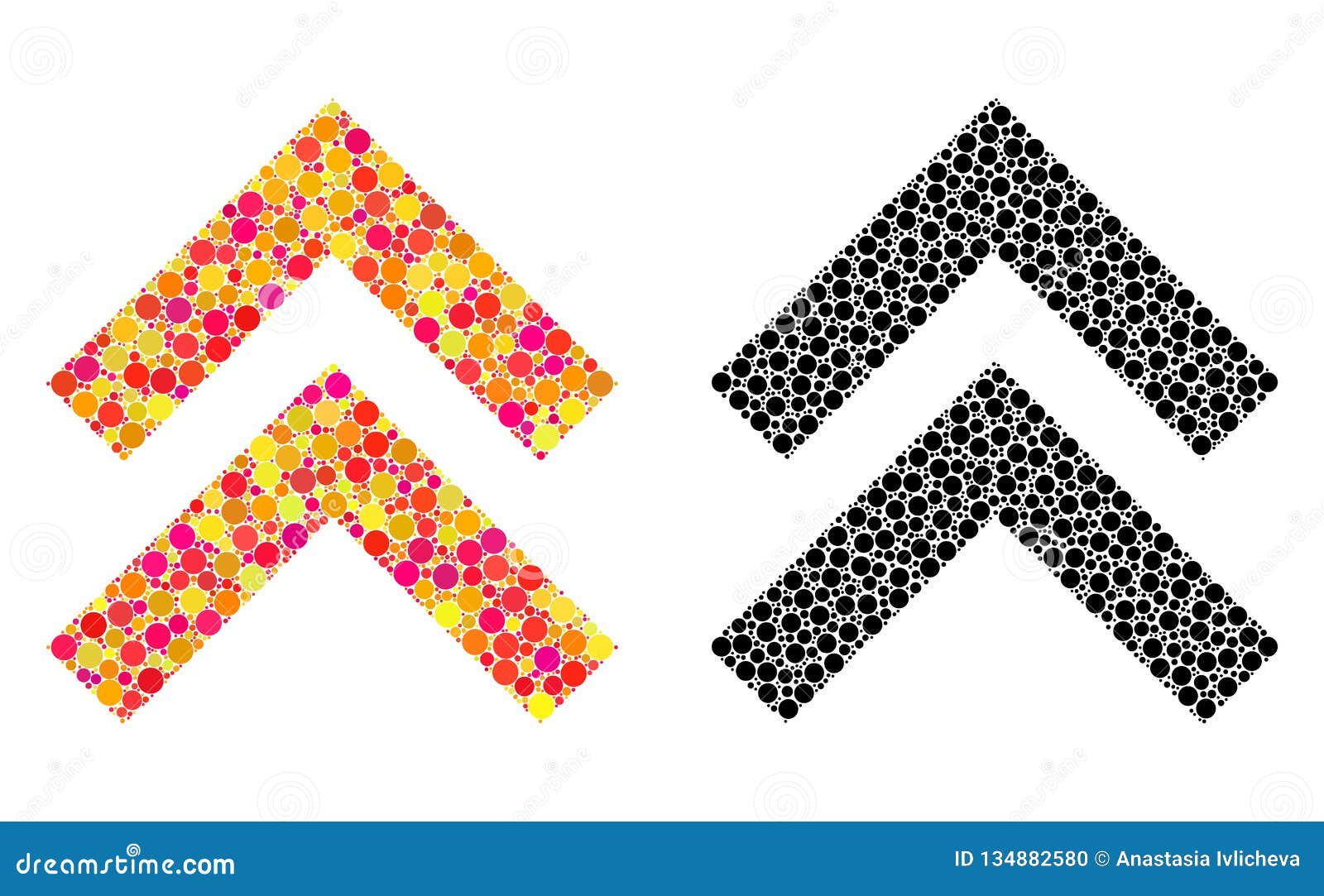 Dot Shift Up Mosaic Icons stock vector. Illustration of irregular ...