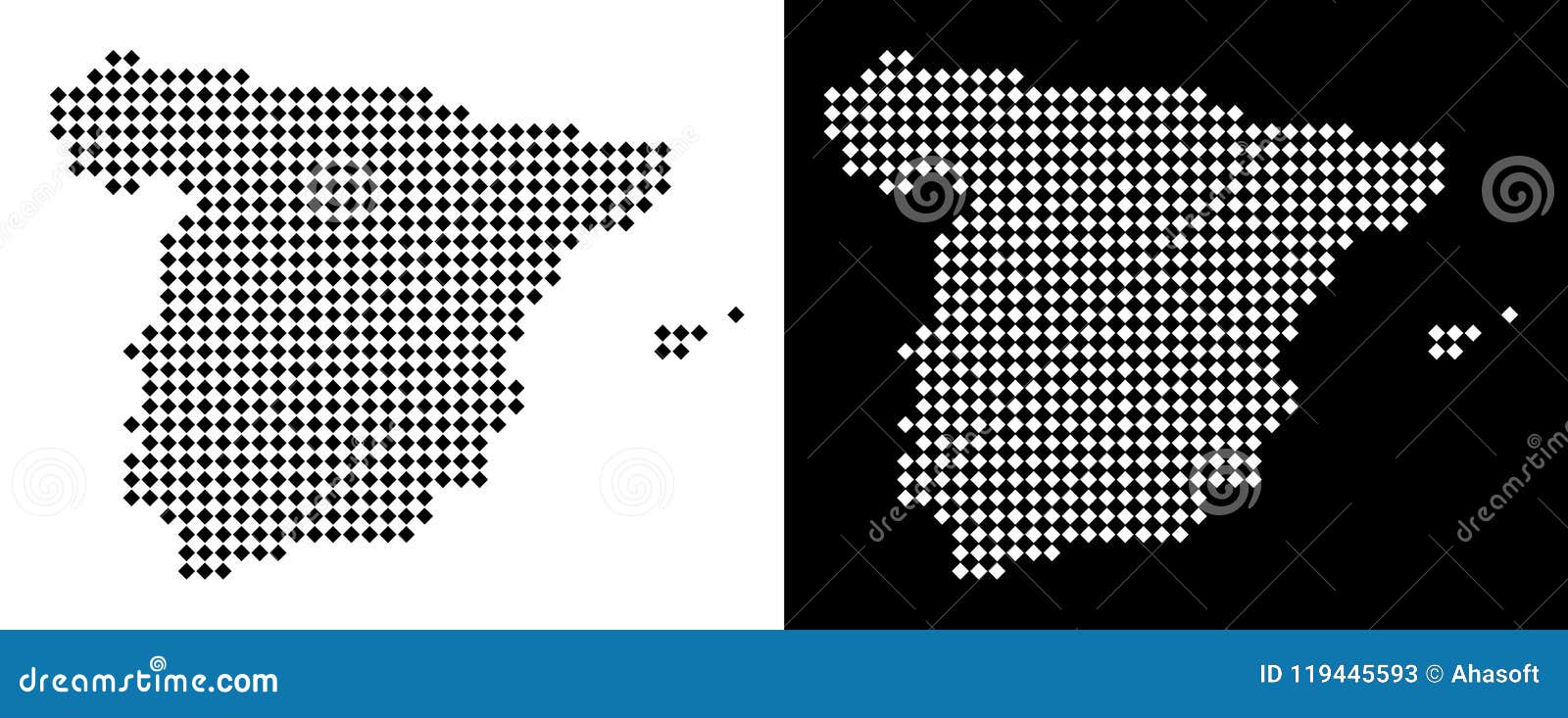 Dot Spain Map ilustración del vector. Ilustración de rombal - 119445593