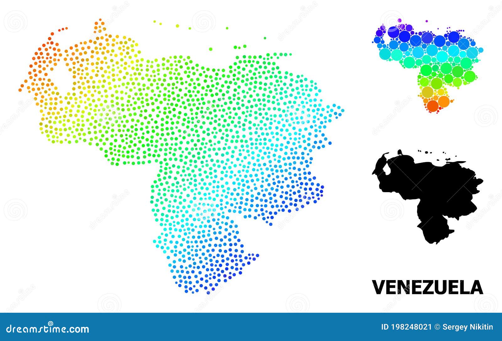 Vector Spectral Dotted Map Of Venezuela | CartoonDealer.com #198248021