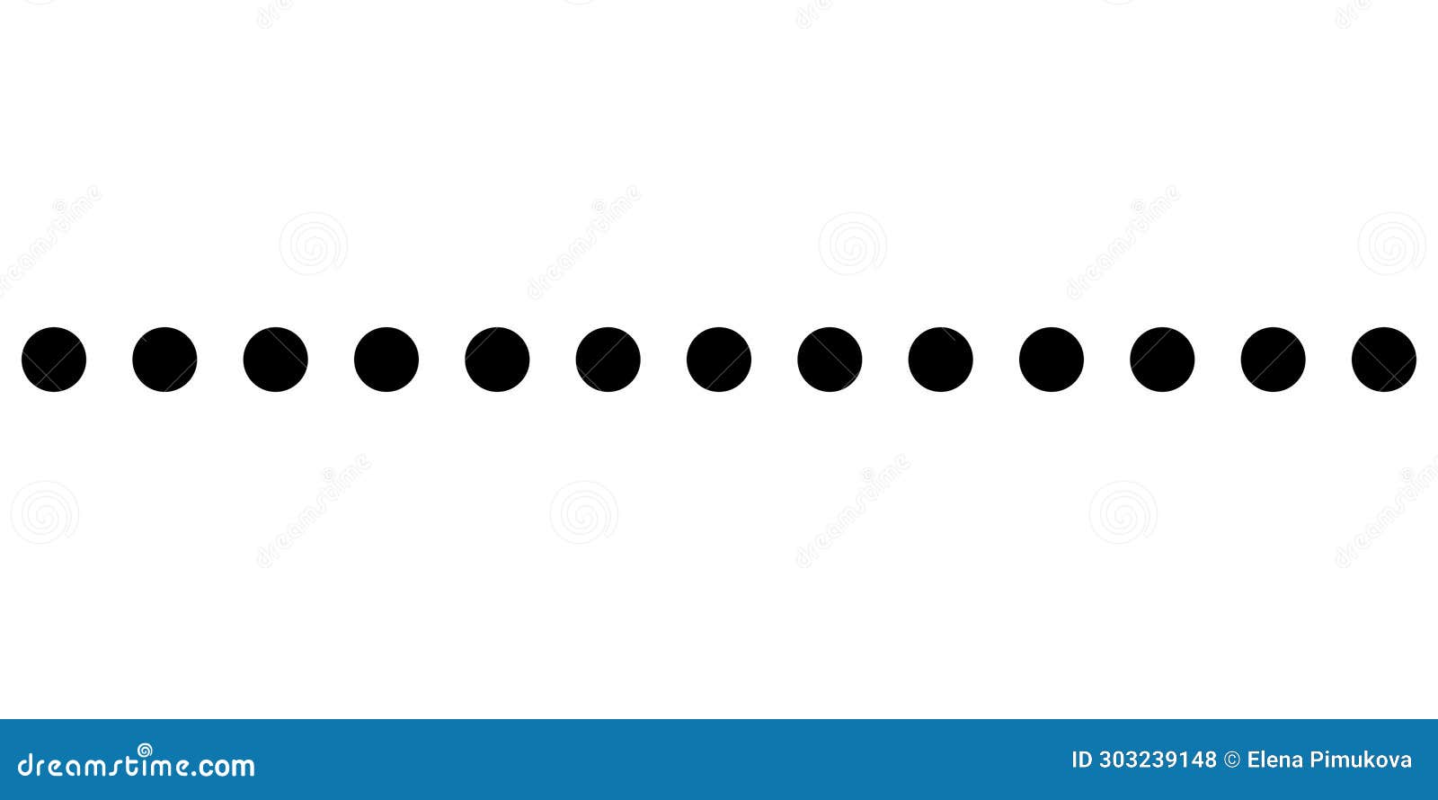 Dot Straight Line. Dotted Divider Pattern. Circle Point Pattern. Black ...