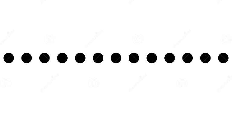 Dot Straight Line. Dotted Divider Pattern. Circle Point Pattern. Black ...