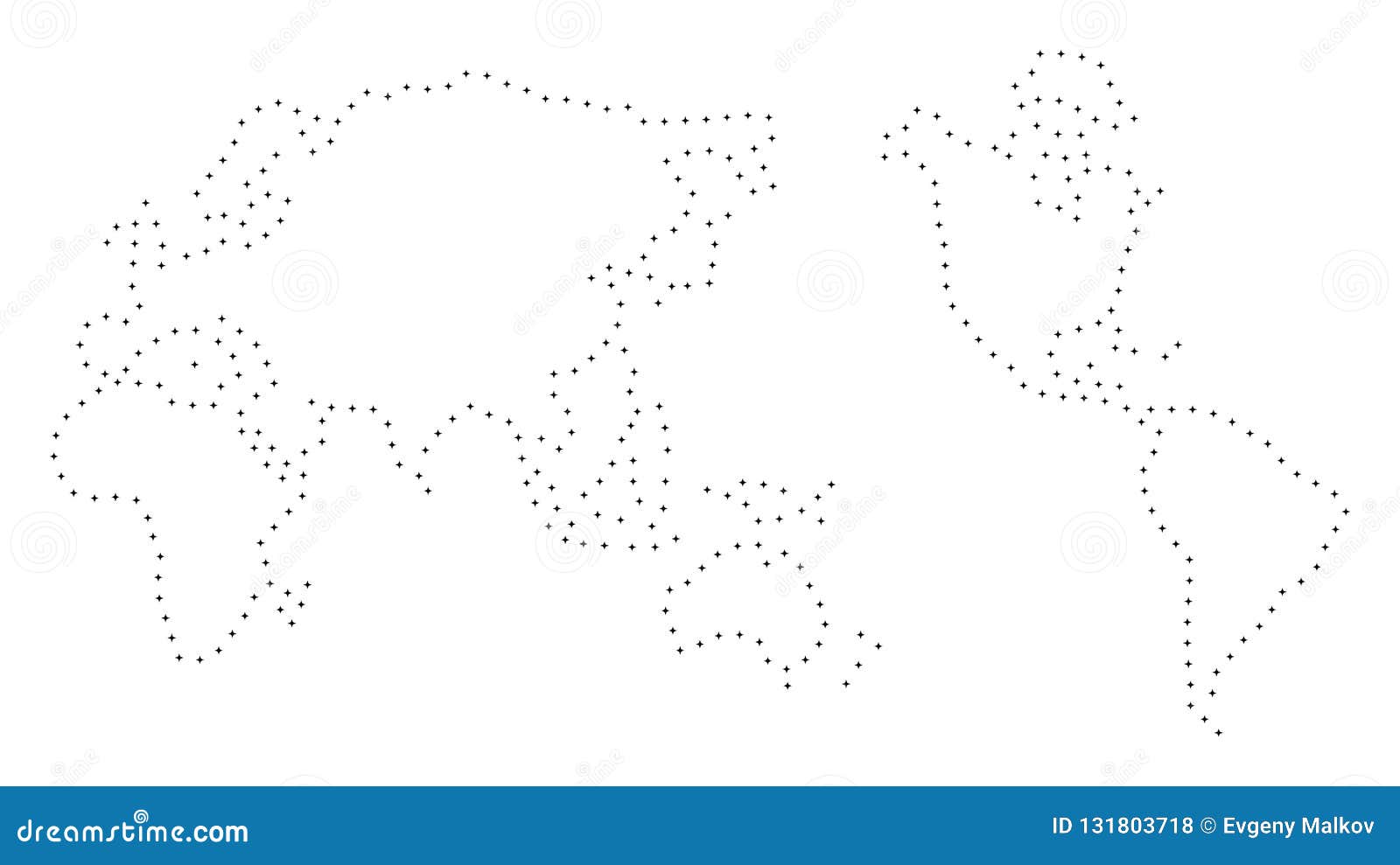 Dot Stroke Worldwide Map illustration de vecteur. Illustration du ...