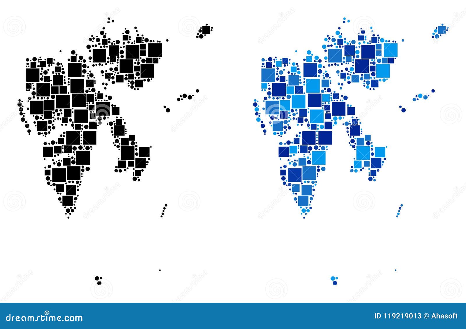 Blue Dot Svalbard Island Map Vector Illustration | CartoonDealer.com ...