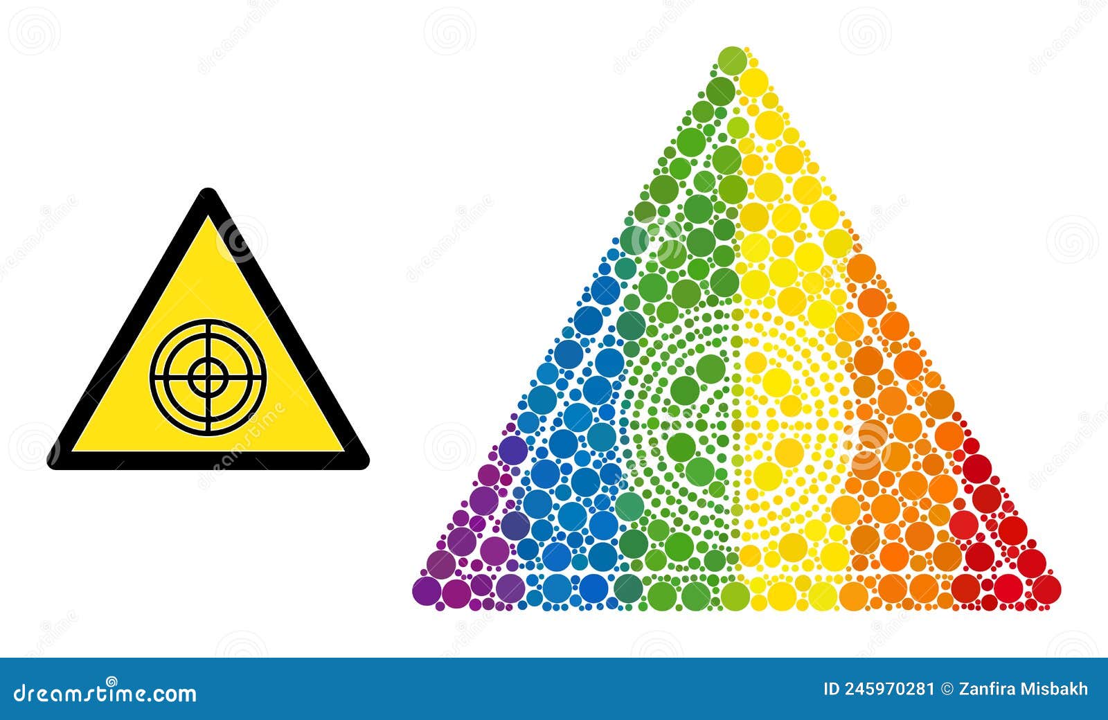 Dot Target Danger Composition Icon of Rainbow Spheres Stock Vector ...