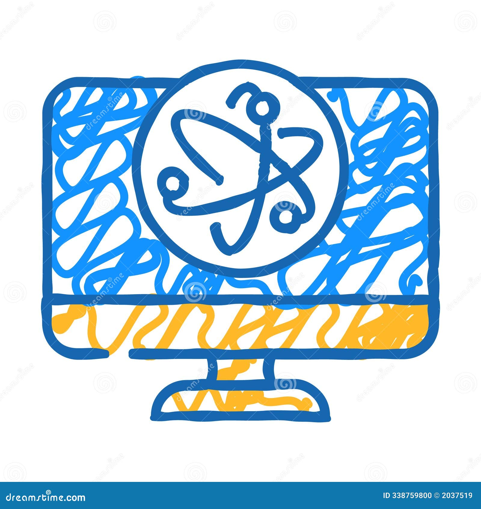Dot Technology Quantum Icon Doodle Illustration Stock Vector ...