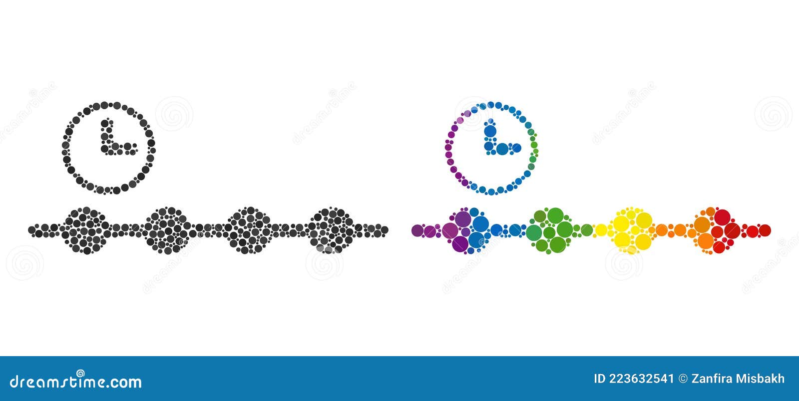 Dot Timeline Composition Icon of Rainbow Circles Stock Vector ...