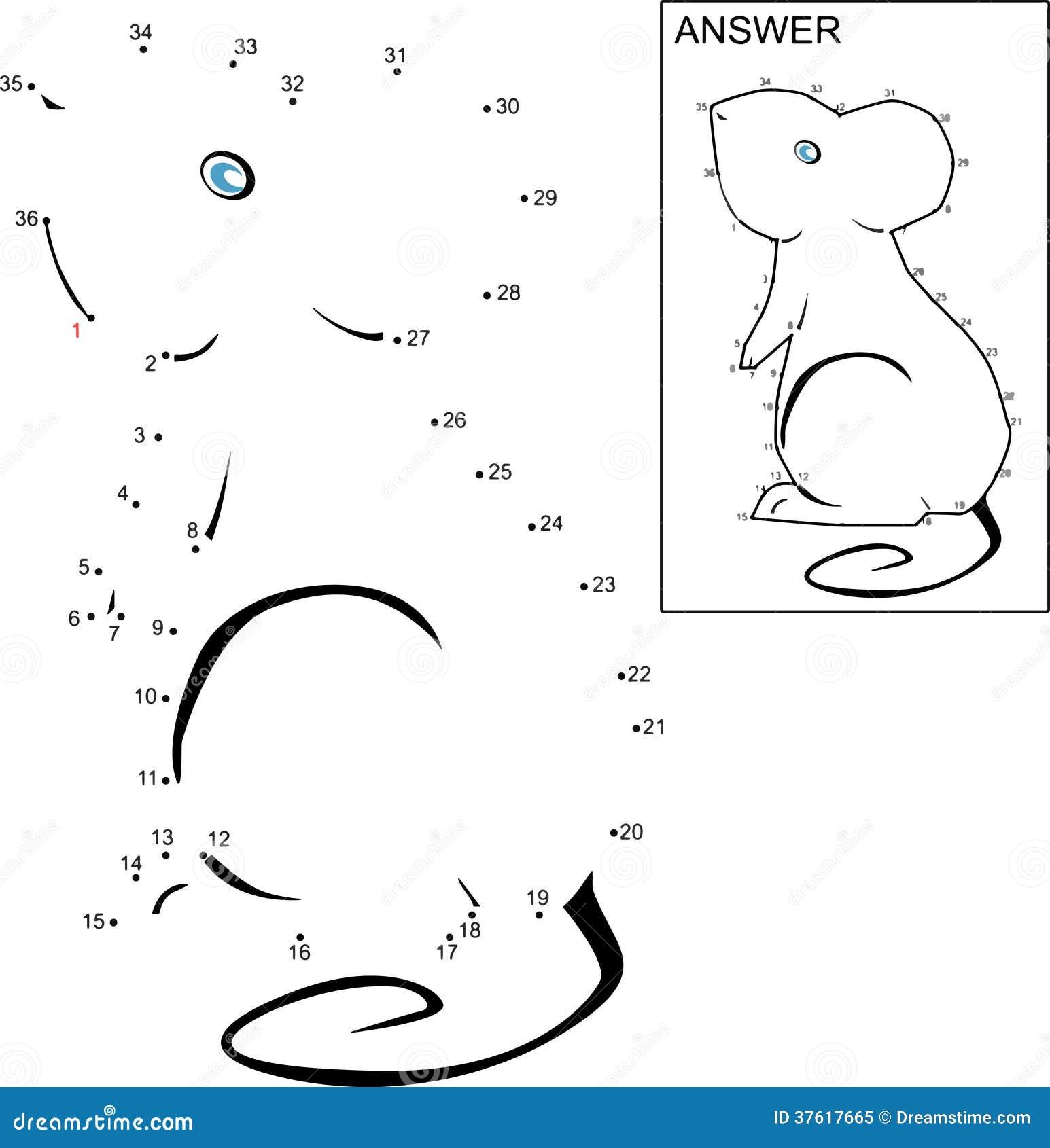 Dot to Dot game - Mouse stock vector. Illustration of games - 37617665