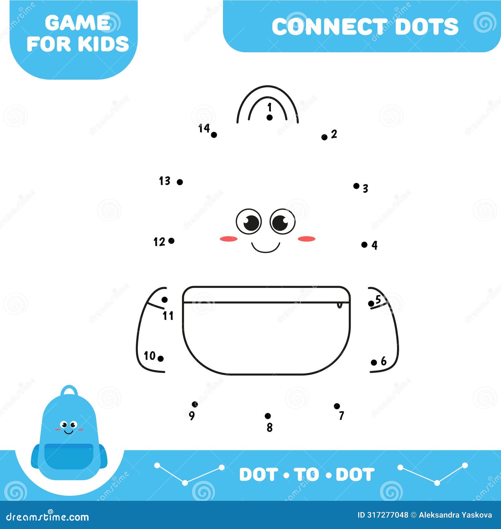 Dot To Dot Educational Game for Preschool Kids. Activity Worksheet ...
