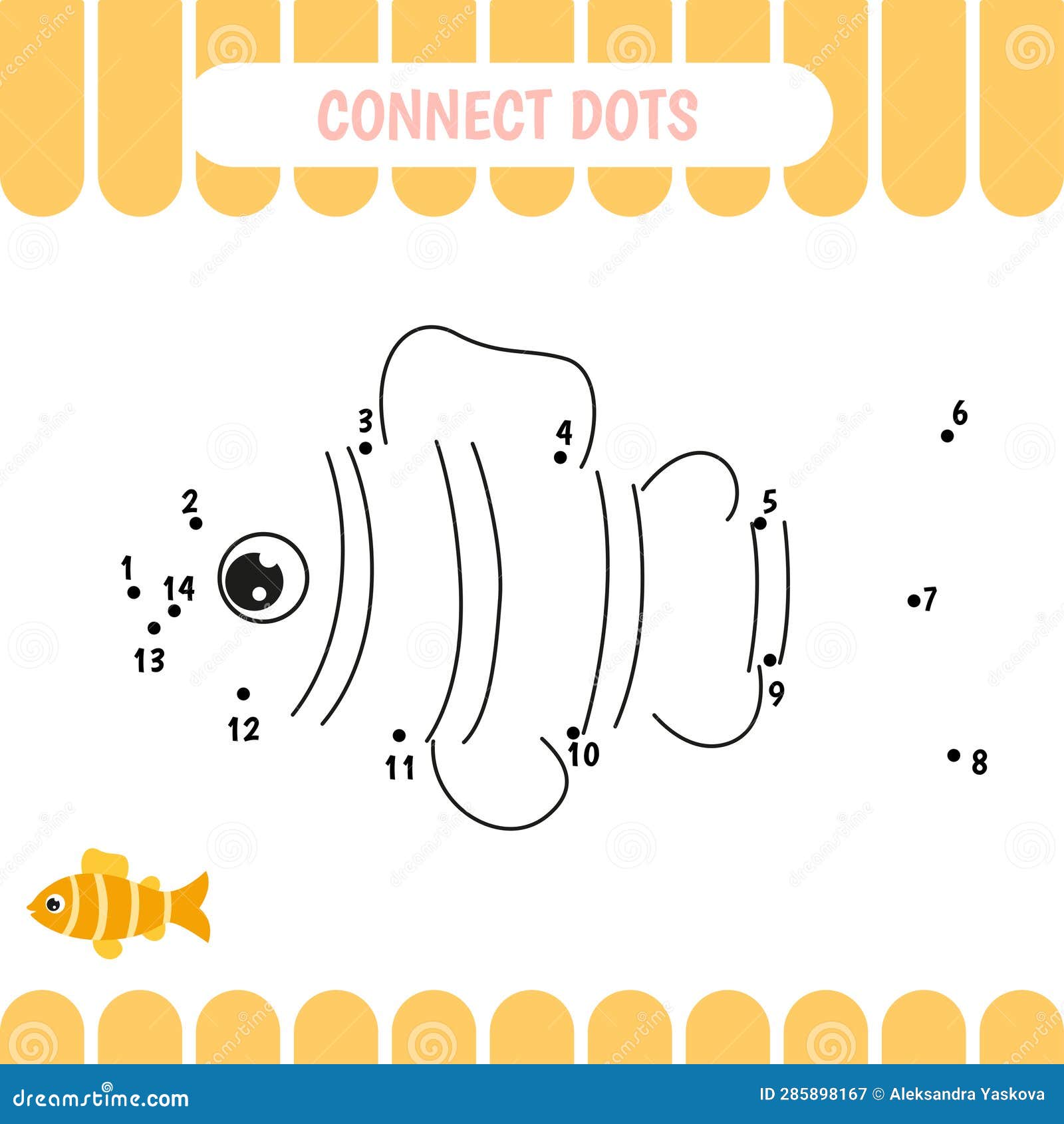 Dot To Dot Educational Game for Preschool Kids. Activity Worksheet ...