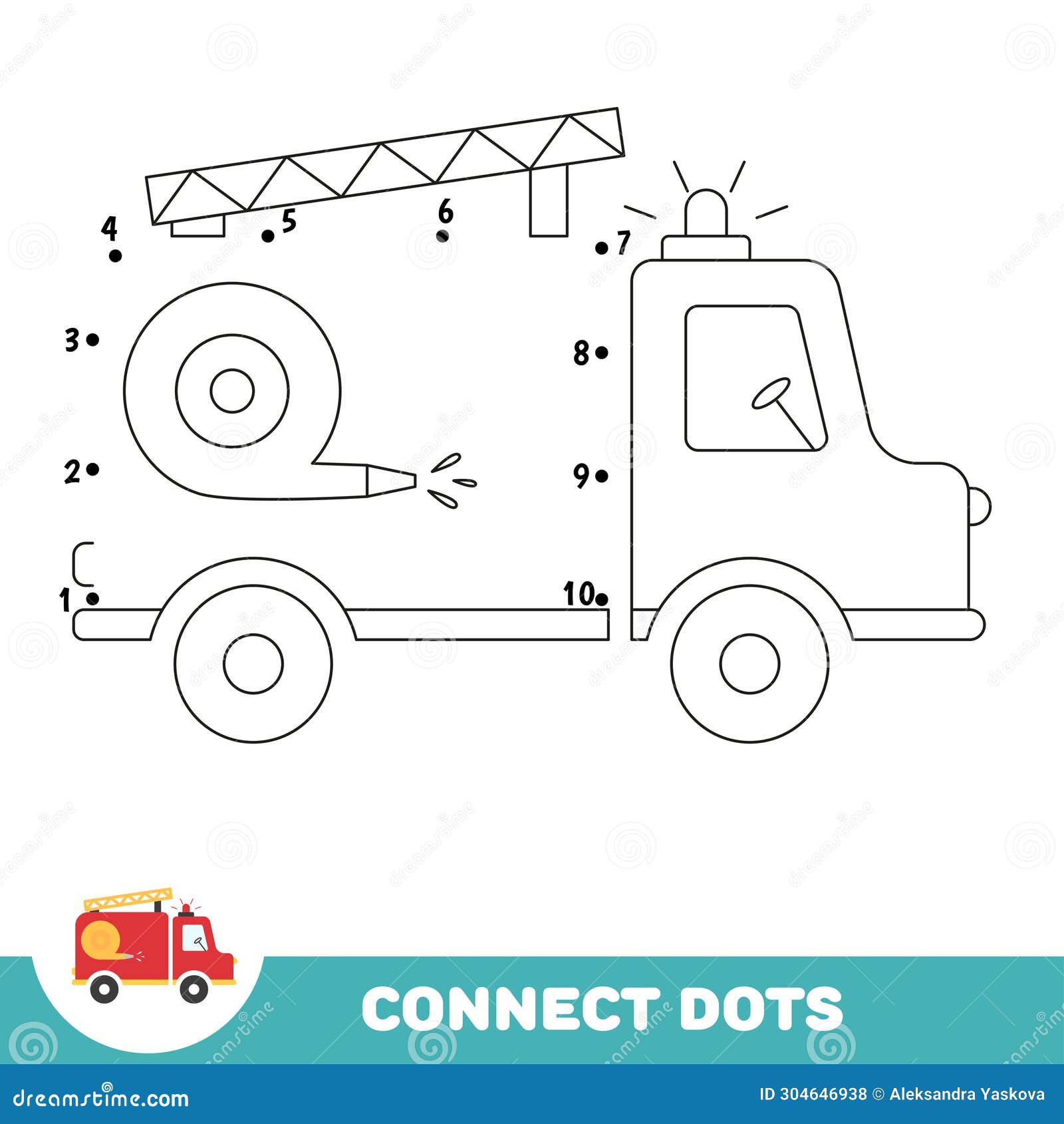 Dot To Dot Educational Game for Preschool Kids. Connect Numbers Stock ...