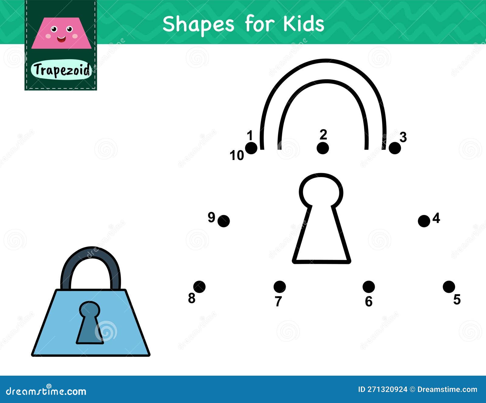 Dot To Dot Game For Kids. Connect The Dots And Draw A Locked Padlock ...